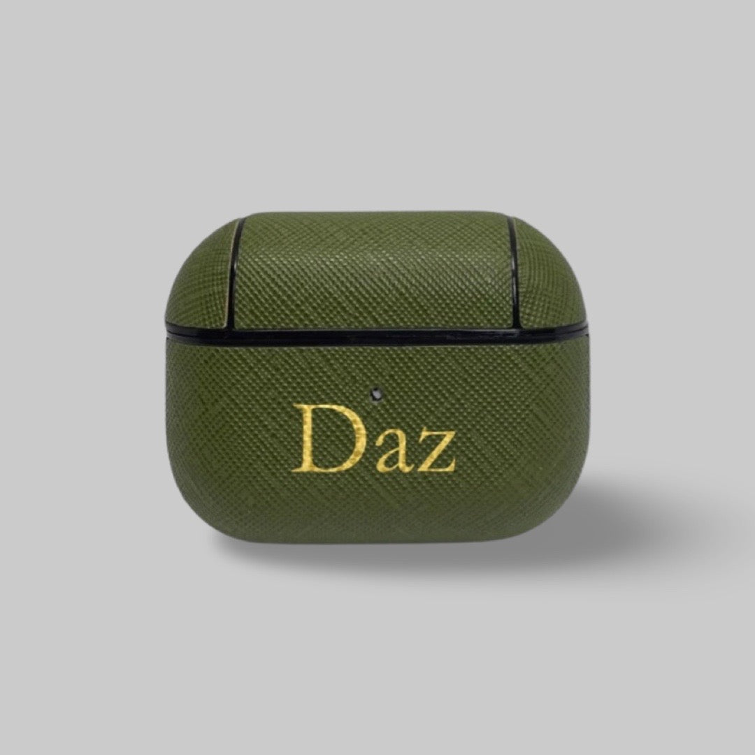 Personalised AirPods Pro Gen 1/2 Case in Matcha Green Tea Leather ...