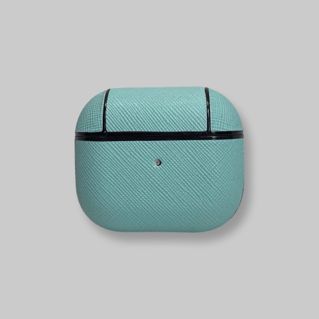 Personalised AirPods 3 Case in Light Blue Leather – Kaffein Australia