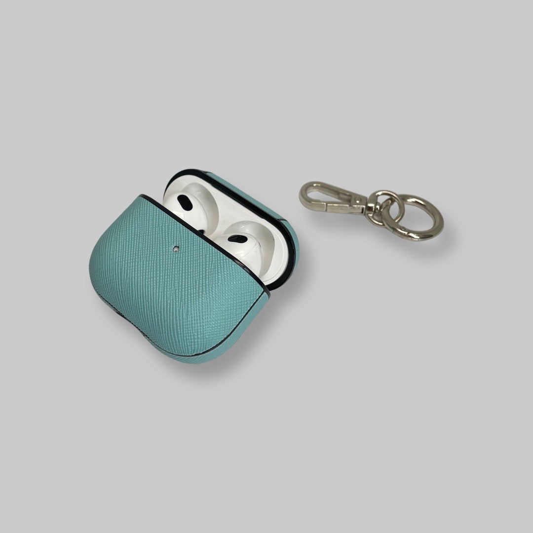 Personalised AirPods 3 Case in Light Blue Leather – Kaffein Australia