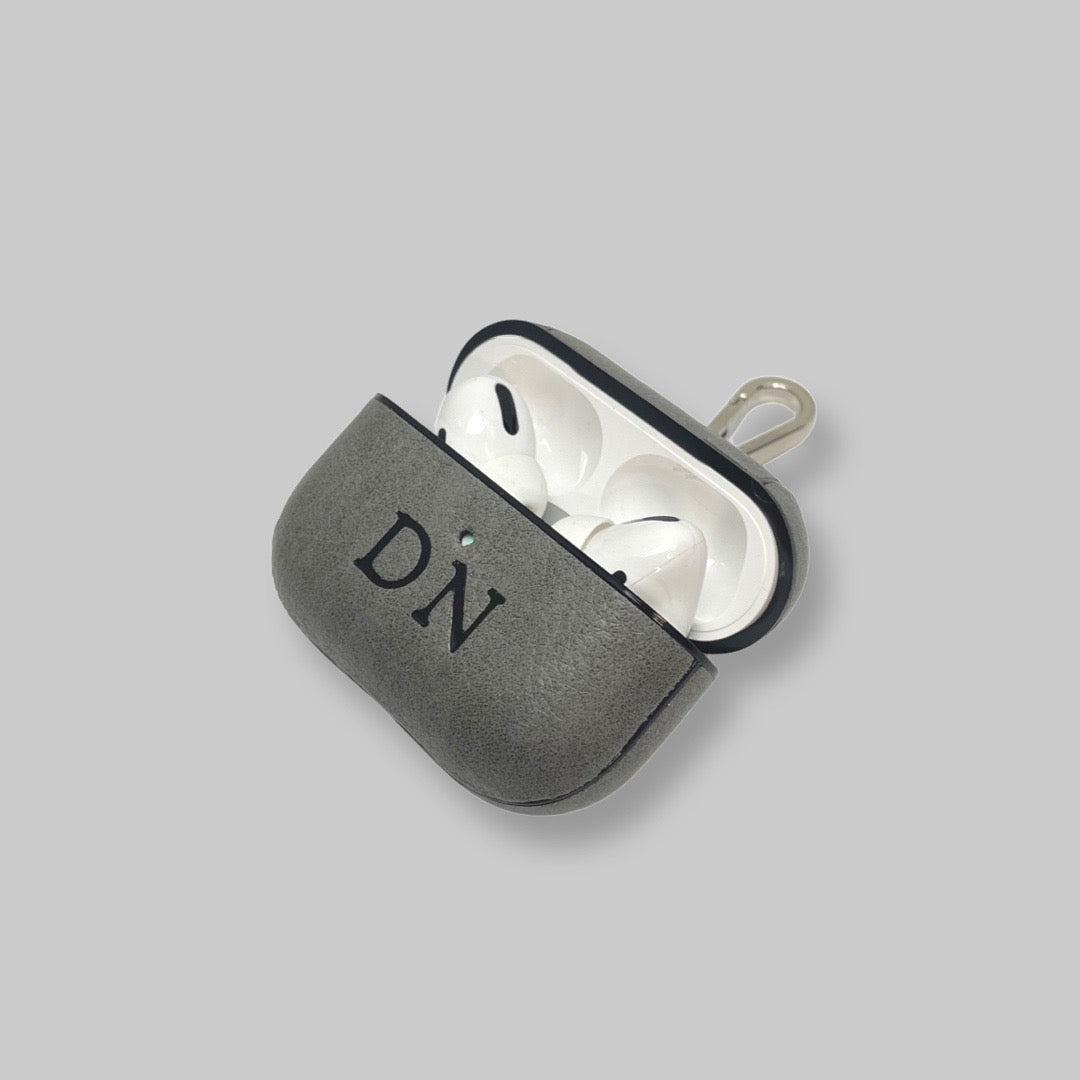 Personalised AirPods Pro Gen 1/2 Case in Stone Grey Leather – Kaffein ...