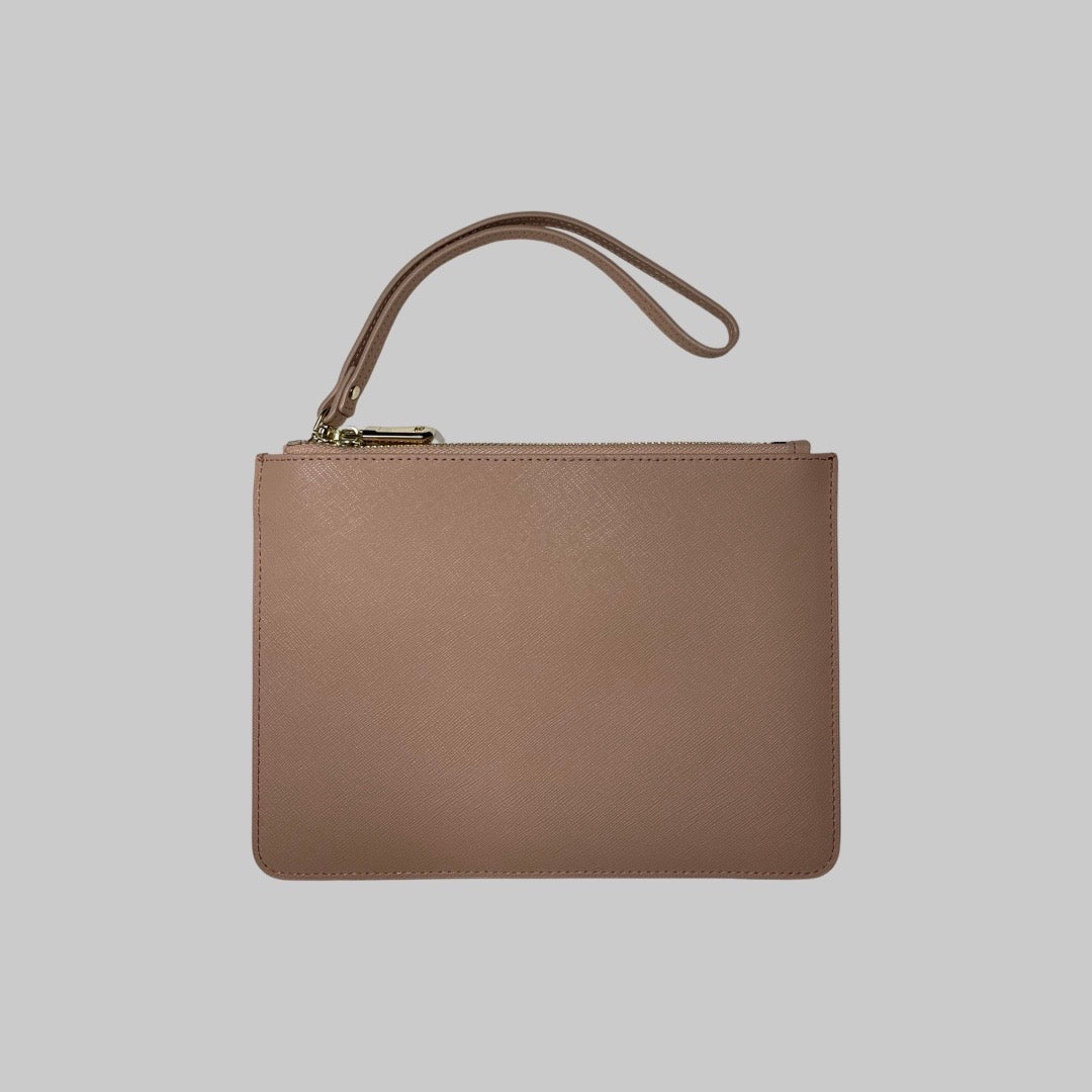 Personalised Pouch In Blush With Detachable Wrist Strap Kaffein Australia