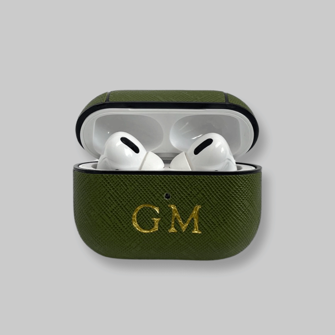 Personalised AirPods Pro Gen 1/2 Case in Matcha Green Tea Leather ...